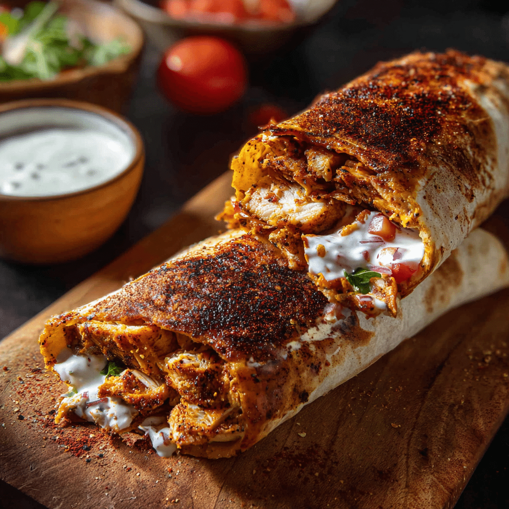 Crispy Chicken Shawarma Wraps
